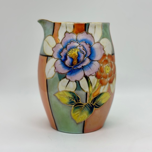 Dining | Vintage Japanese Floral Pitcher With An Iridescent Finish ...